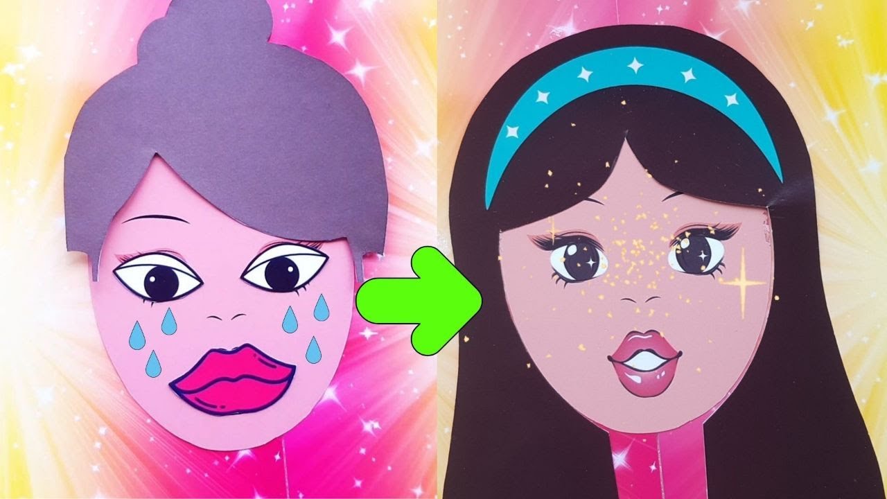 Paper doll makeup, paper makeup doll - YouTube