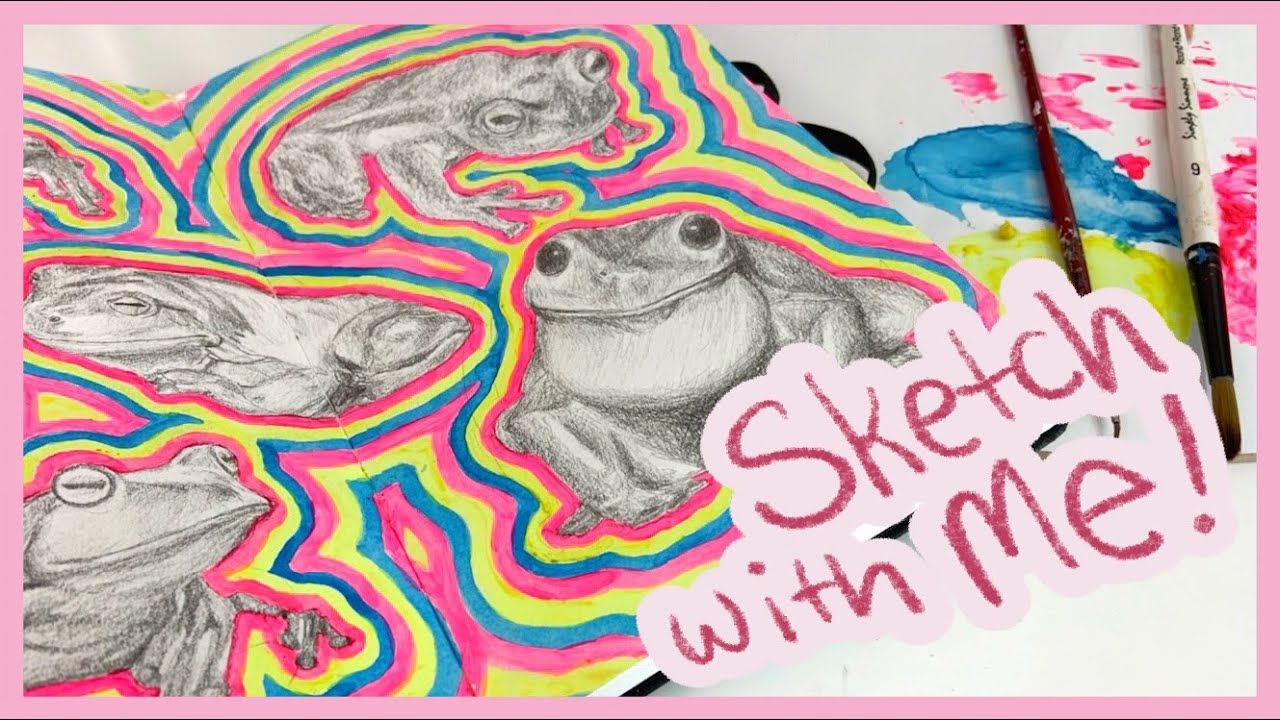 SKETCH WITH ME - psychedelic frogs \\ frog sketches - YouTube