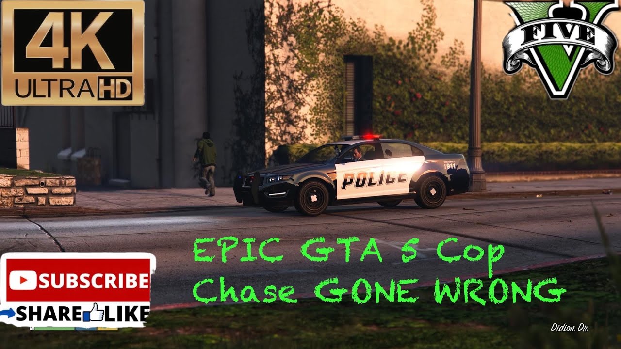 🔥 EPIC GTA 5 Cop Chase GONE WRONG (4K60FPS) ~ #gta5 #gta #fun - YouTube