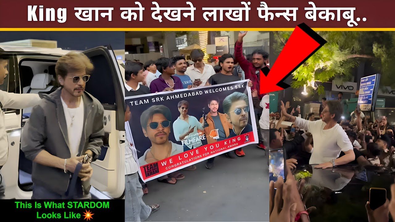 Crowd Goes Wild For SRK 🤯 | Filmfare Awards Ahmedabad | SRK Madness in ...