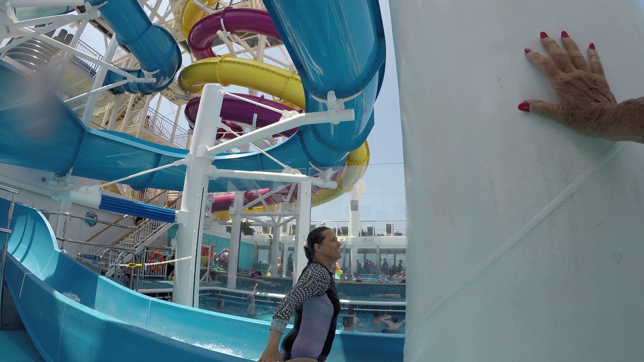 Norwegian Breakaway Water Slide Experiences 2019 - YouTube