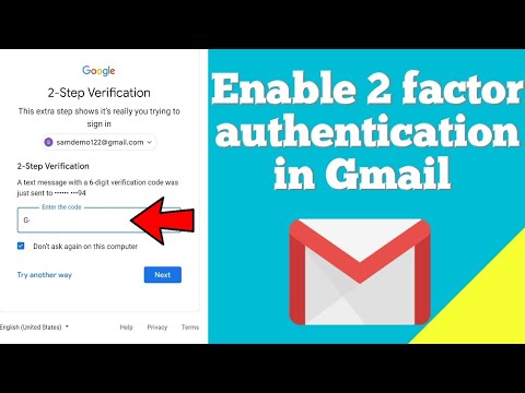 How to enable two factor authentication in Gmail account || Gmail ...