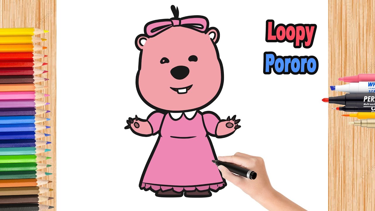 Cara Menggambar Loopy Pororo | How to Draw Loopy Pororo The Little ...