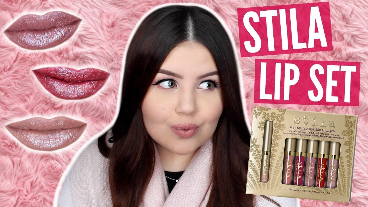 STILA STAY ALL DAY SPARKLE ALL NIGHT Lip Set | Review + LIP SWATCHES ...