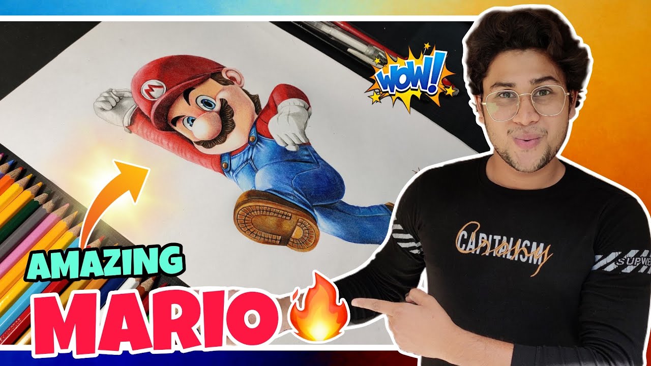 Drawing Super Mario (The Super Mario Bros.Movie)🔥-Timelaps | Varun draw ...