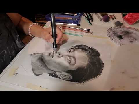BTS JIMIN  Charcoal Portrait progress