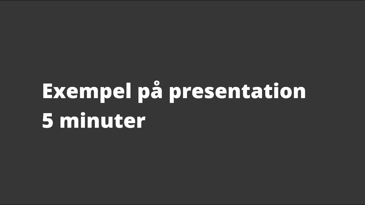 Exempel på presentation av nyttokalkyl (5 minuter) - YouTube