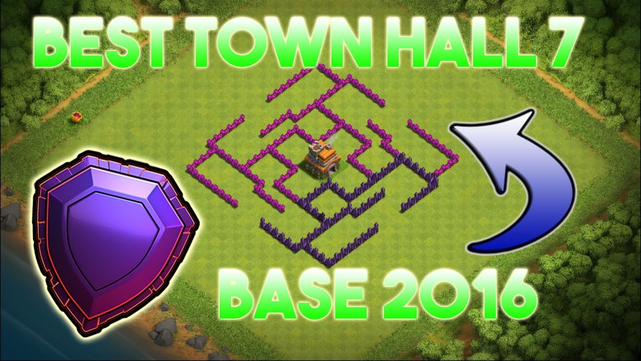 BEST TOWN HALL 7 TROPHY BASE 2016 | BASE BUILD - YouTube