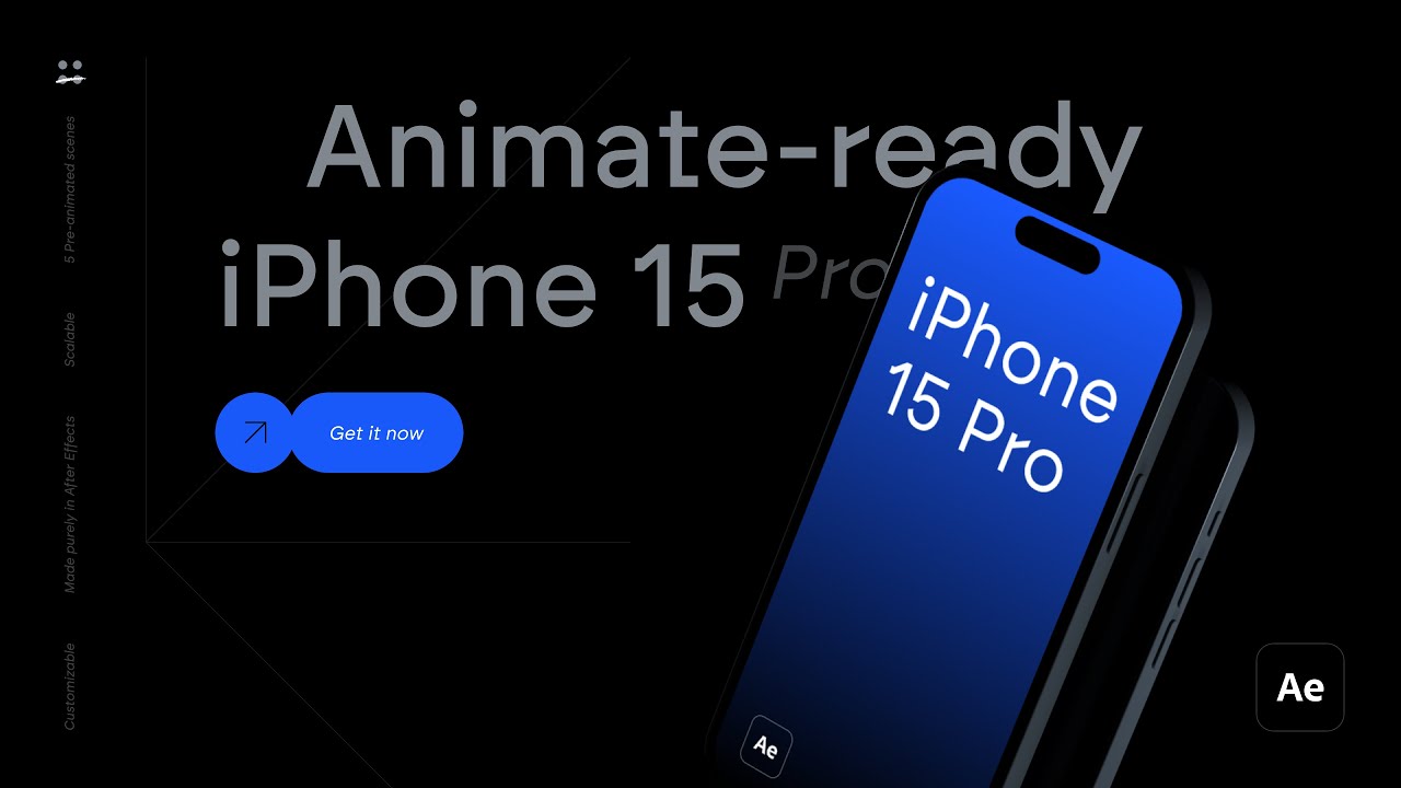 iPhone 15 Pro - Animate ready mockup for After Effects - YouTube
