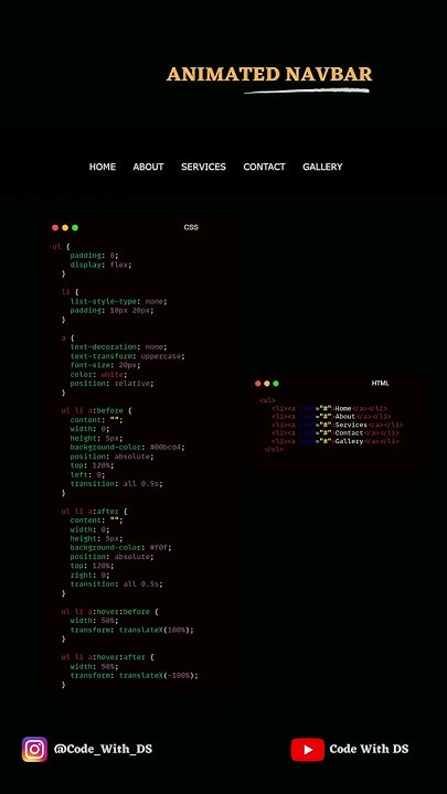|| Animated Navbar || HTML || CSS || #shorts #webdevelopment #coding #navbar #1 - YouTube