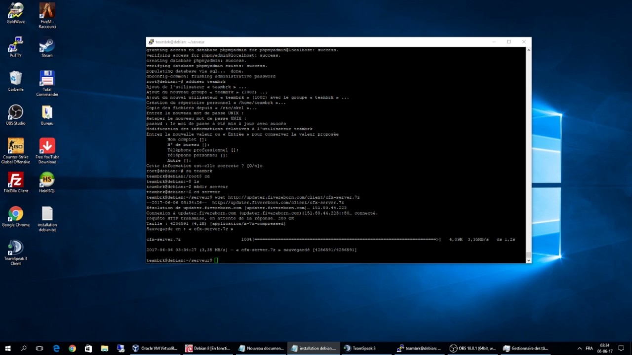 [TUTO] INSTALLER UN SERVEUR FIVEM SUR UN VPS LINUX (DEBIAN 8) - YouTube