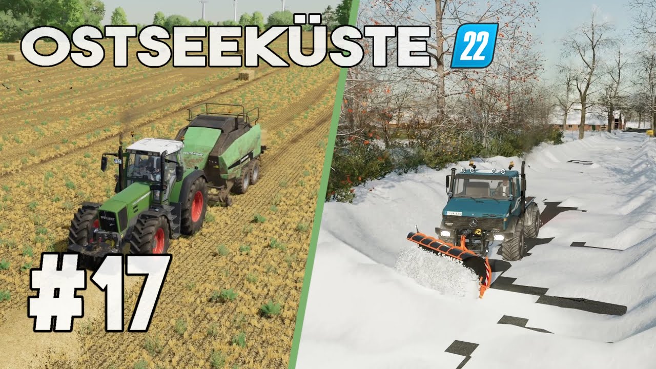 Autumn Bales & Winter Snows! || Ostseeküste #17 || FS22 || Timelapse ...