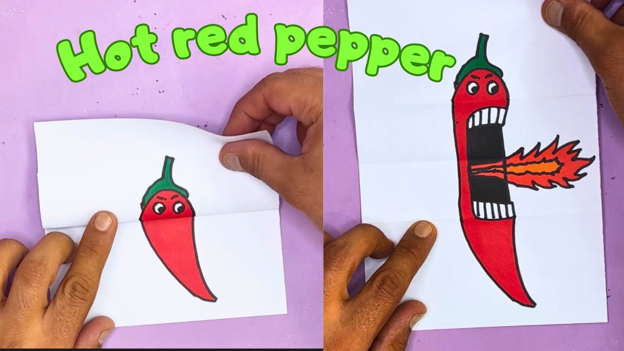 Easy drawing of hot red pepper/drawing for kids/one piece 1071 reaction ...