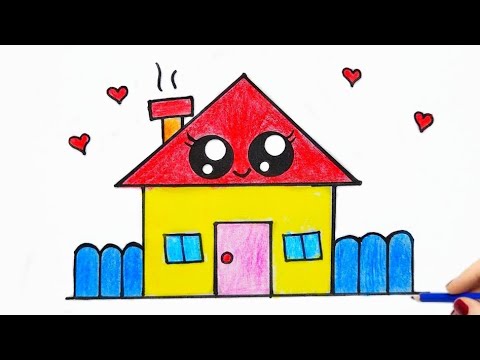HOW TO DRAW A CUTE HOUSE 🏠 EASILY STEP BY STEP | KIDS DRAWINGS - YouTube