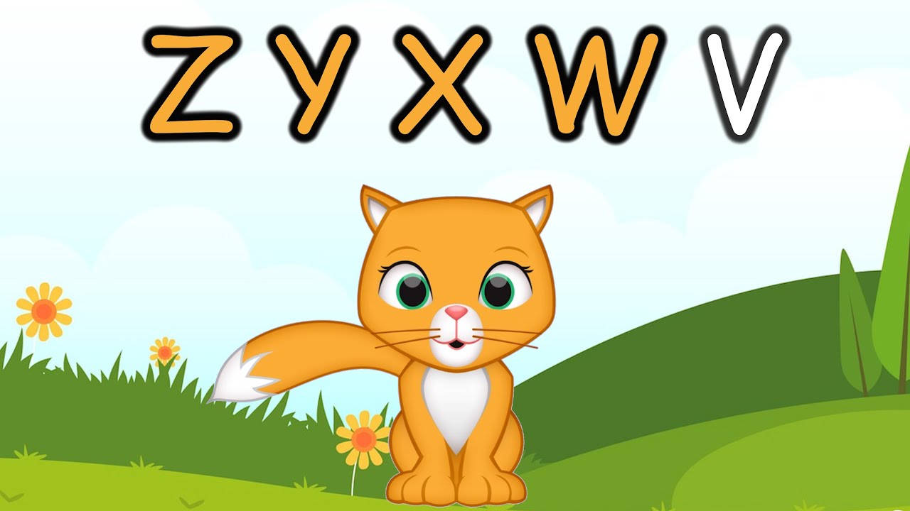 Alphabet Backwards Sing ZYX, ABC Song, USA Version with a Kitty Cat ...