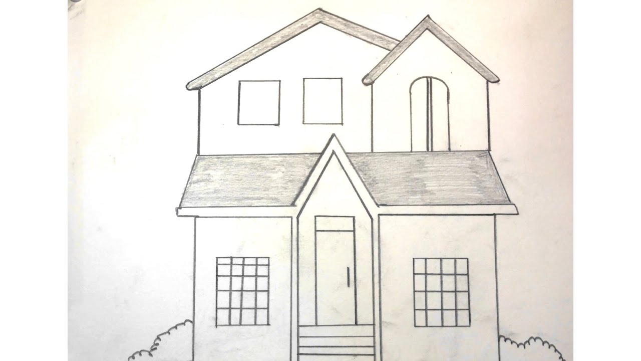 How to draw a beautiful house - YouTube