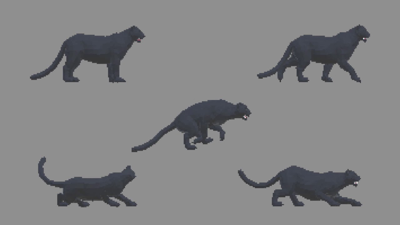 Pixel Art Animated Panther Preview - YouTube