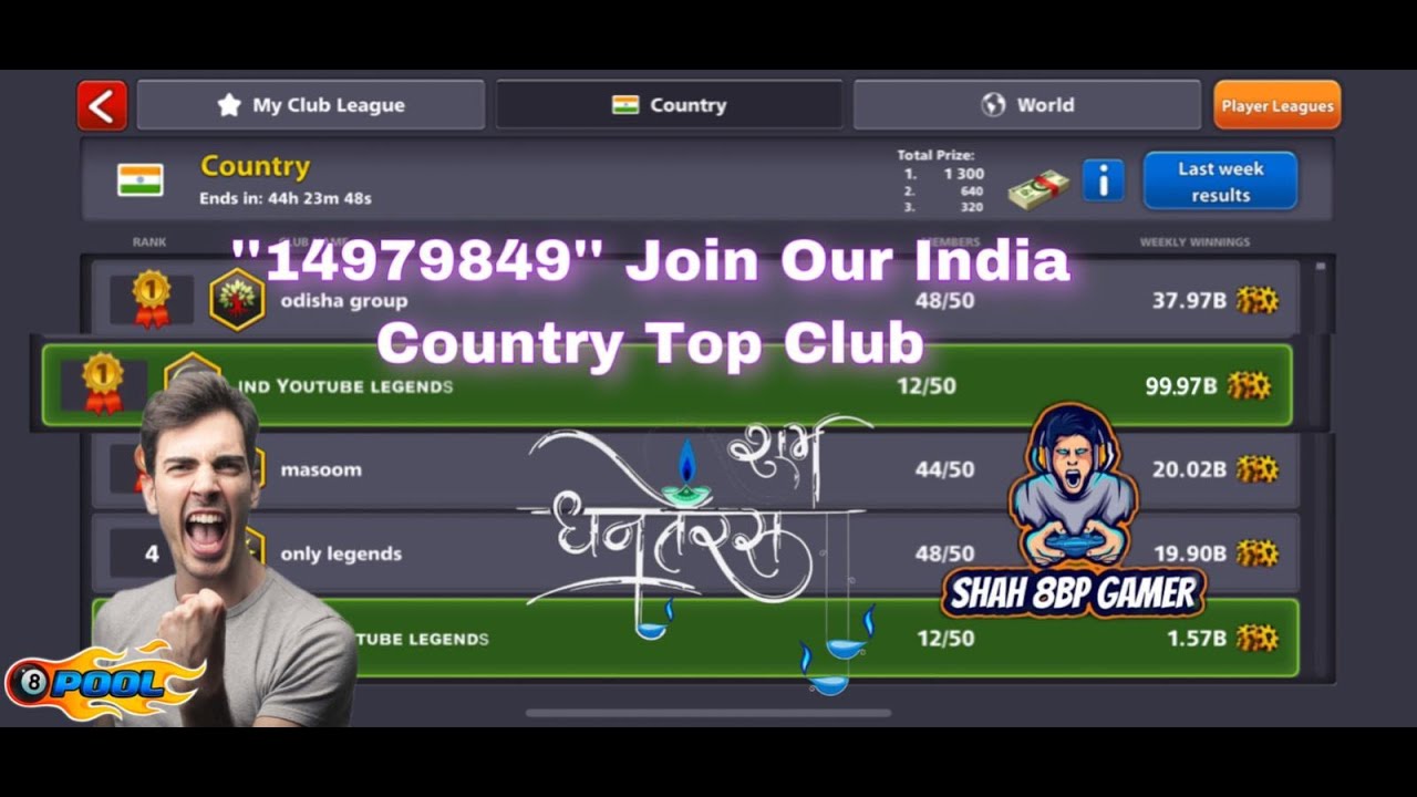8 BALL POOL LIVE ROAD TO INDIA CLUB COUNTRY TOP GAMEPLAY | ROAD TO 2.5K ...