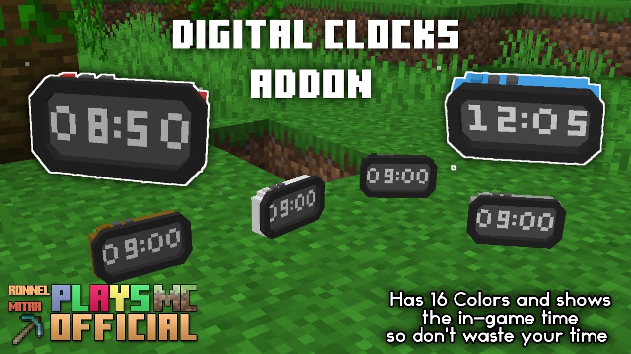 RelTech Digital Clocks Addon MCBE Addon Showcase - YouTube