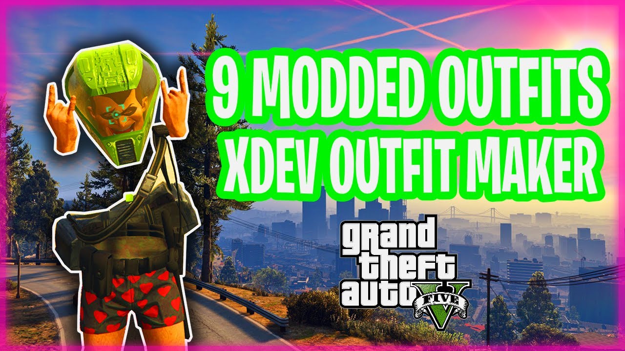 GTA V - 9 XDEV Modded Outfits With Codes! *Male* - YouTube