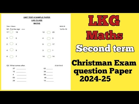 LKG Maths Second Term question Paper 2024-25|LKG Maths Worksheet| Maths ...