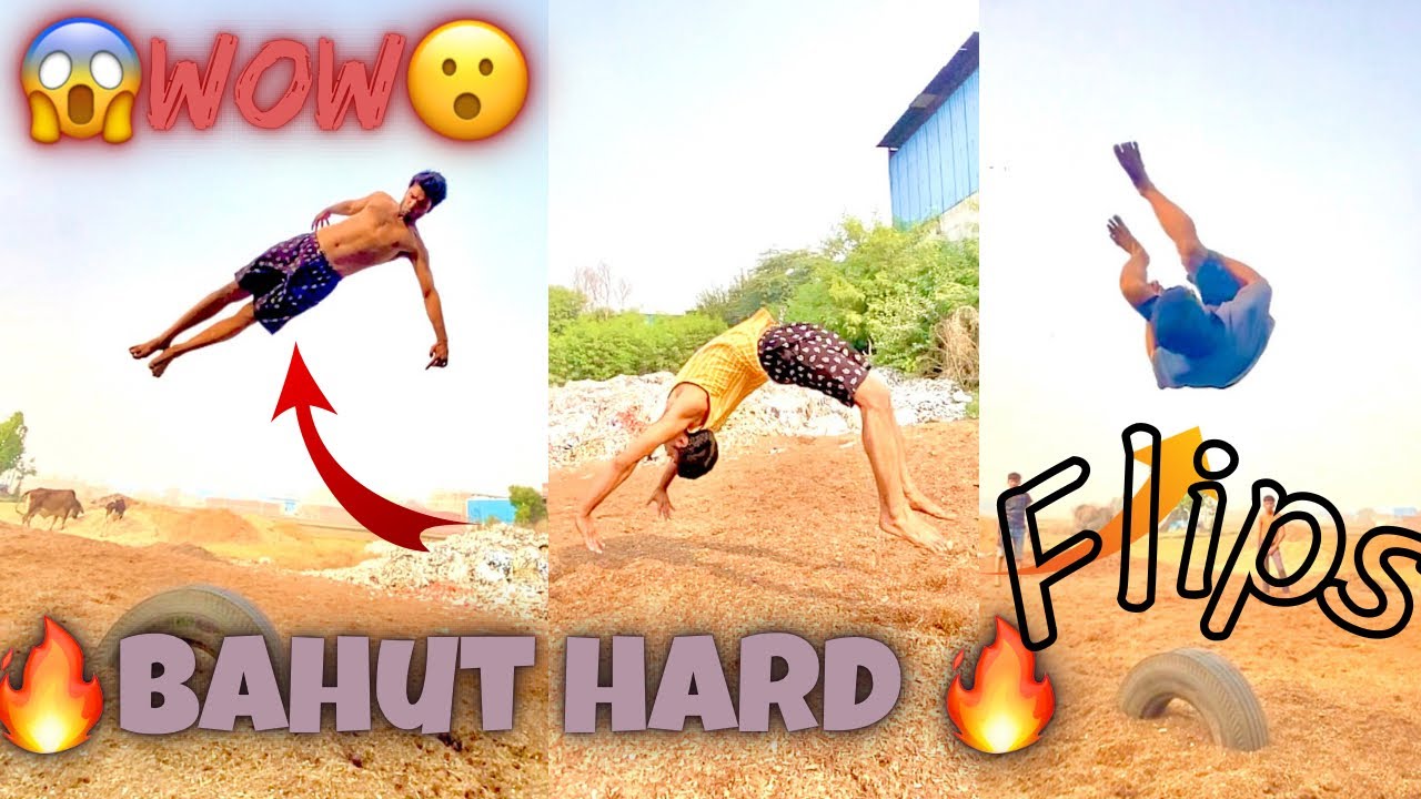 😱Bahut hard 🔥flips🤸‍♀️ vlog #stunt #viral #flips #vlog #trending #village - YouTube