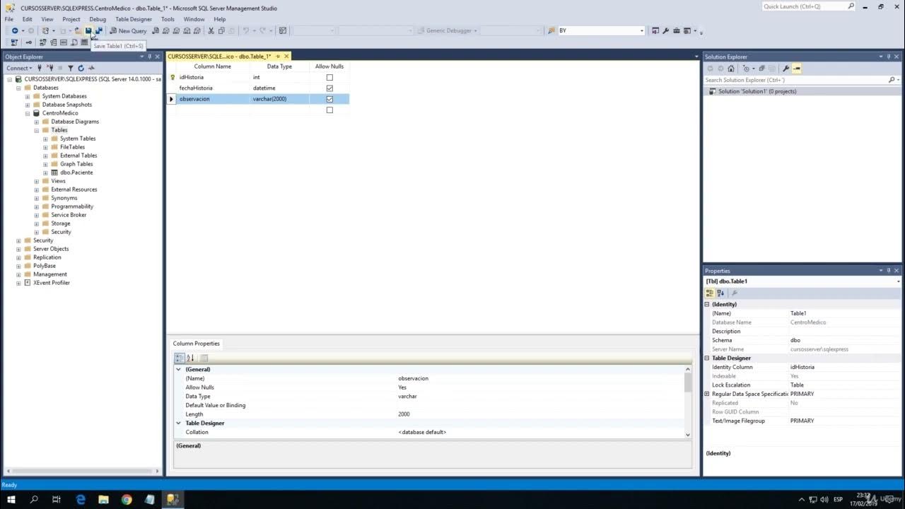 Curso completo SQL server Crear una tabla en SQL server - YouTube