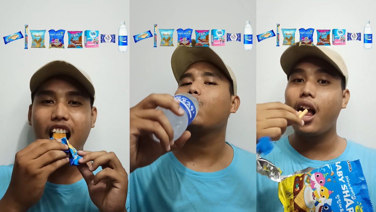 ASMR ALL BLUE SNACKS EATING CHALLENGE - YouTube