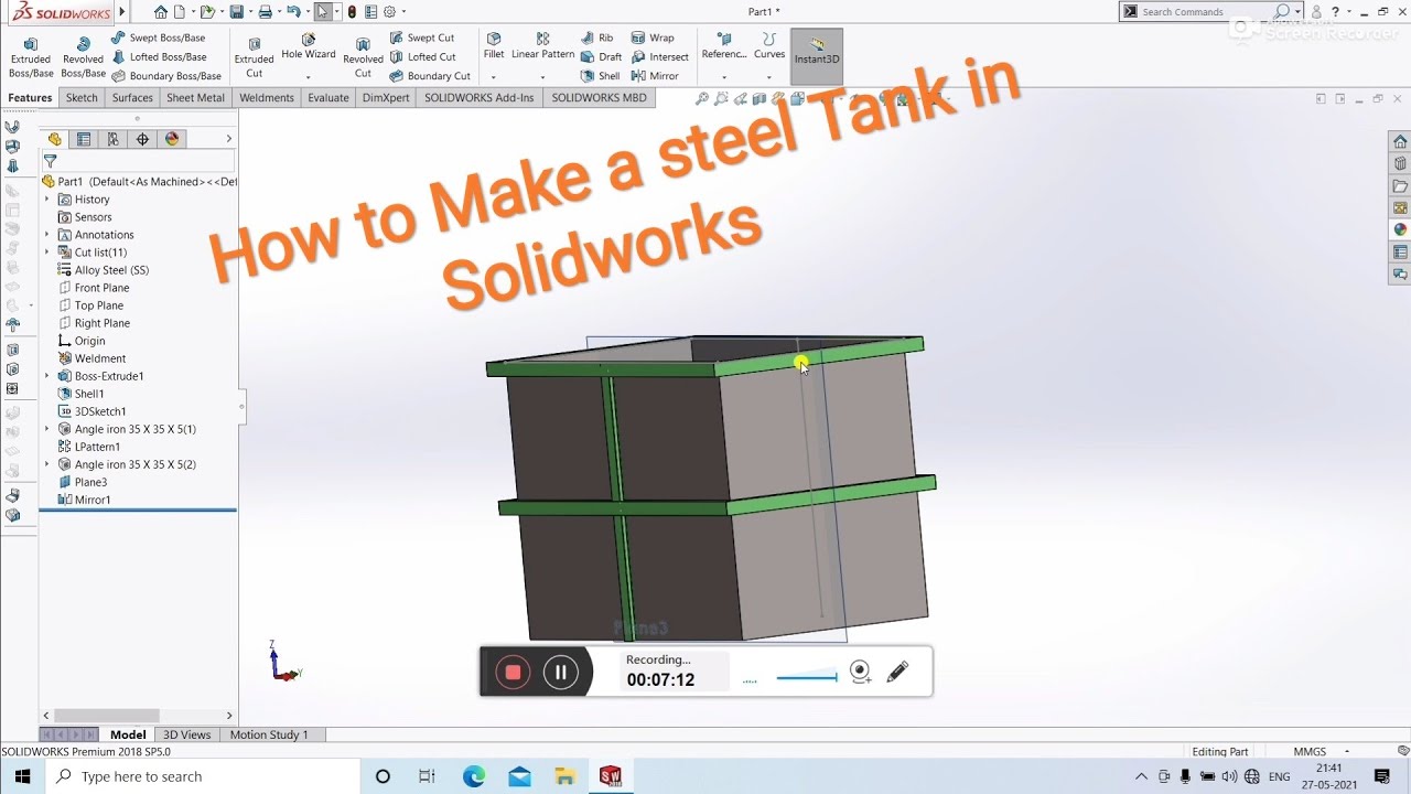 How to make a Steel Tank with Reinforcement in SolidWorks! How to make ...