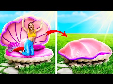 Evde Dev Bir Gizli Deniz Kabuğu Evi İnşa Ediyoruz! 24 Saat Mücadelesi