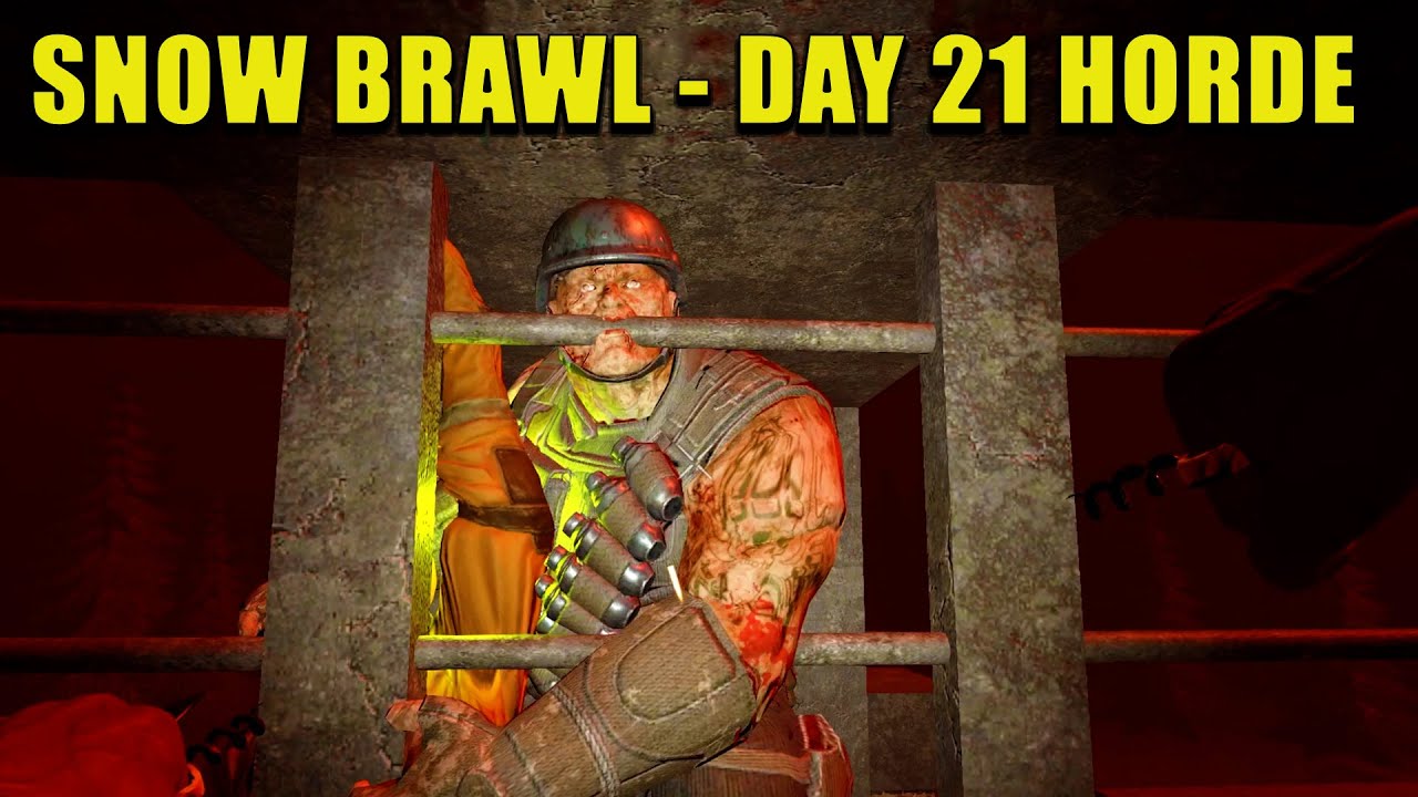 Day 21 Horde Featuring DEMO ZOMBIES | Snow Biome Only & No Trader | 7 ...