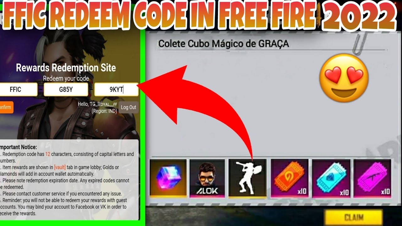 FFIC REDEEM CODE । 2022 FFIC REDEEM CODE TODAY IN FREE FIRE ।। NEW REDEEM CODE । TODAY REDEEM ...