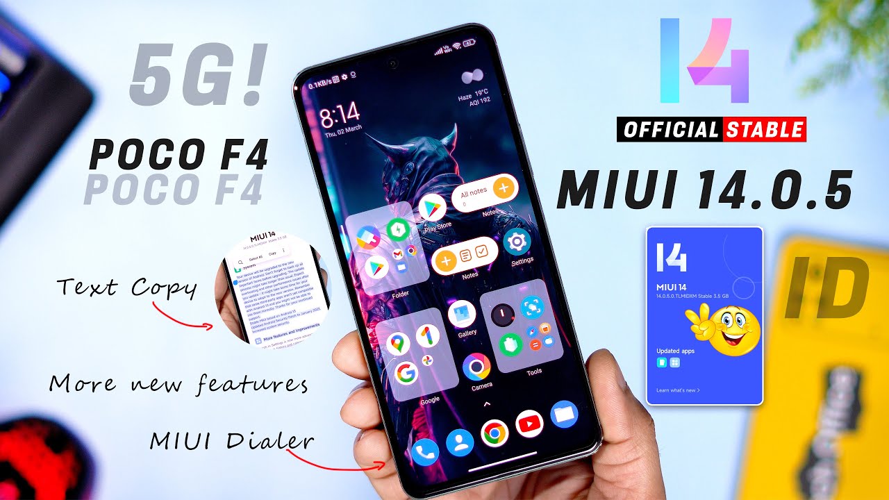 Official Poco F4 MIUI 14.0.5 OTA Update with MIUI Dialer, Text copy ...