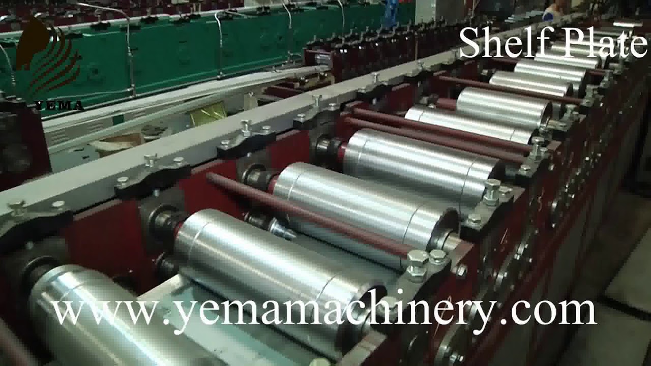 YEMA SHELF PLATE PRODUCTION LINE ROLL FORMING MACHINE - YouTube