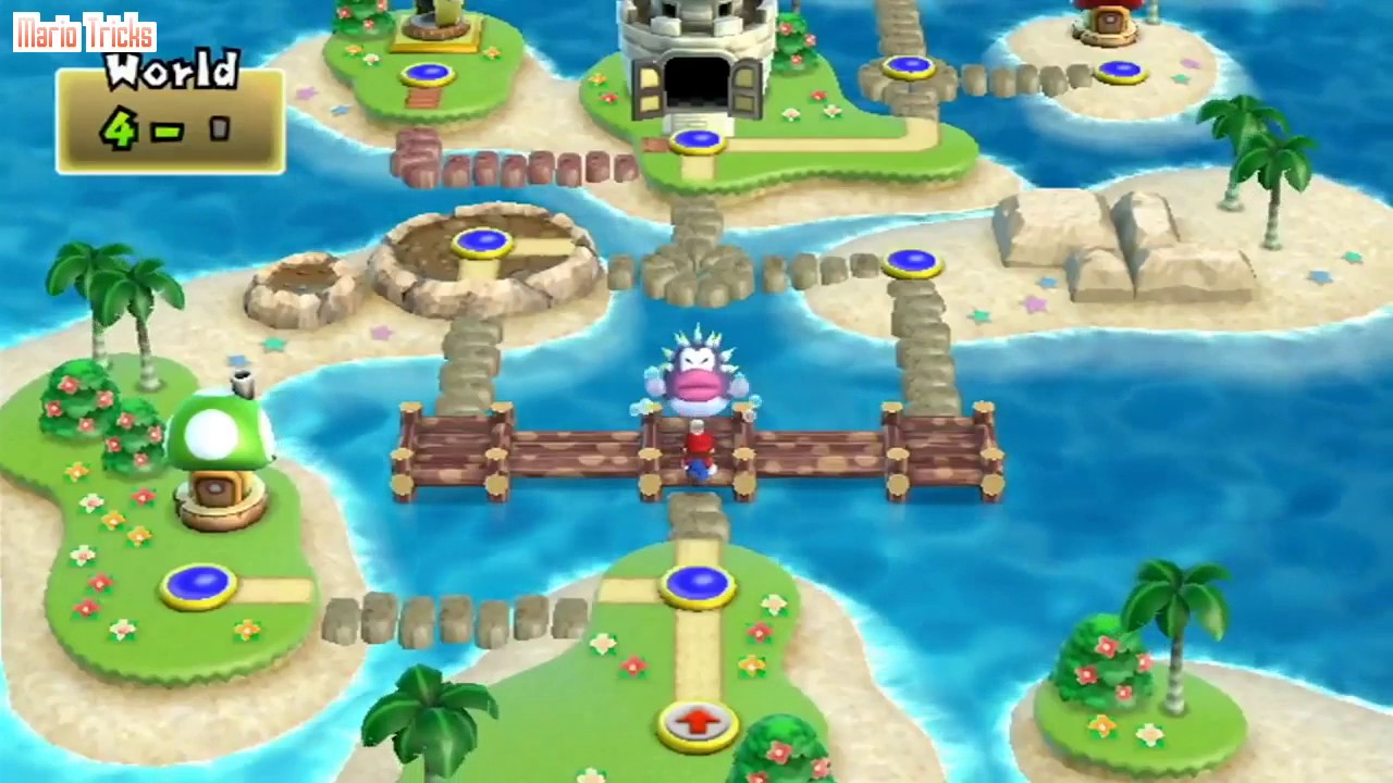New Super Mario Bros Wii All World Map Boss Minigames - YouTube