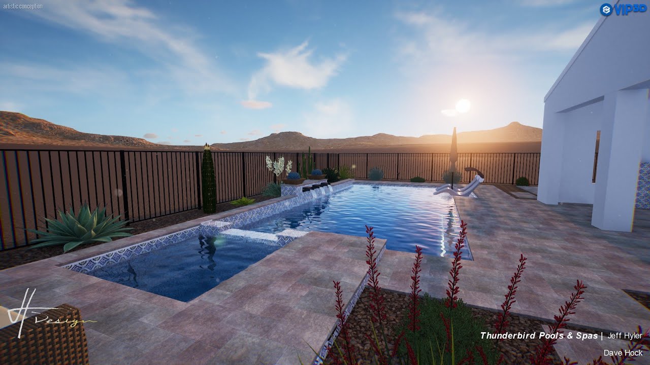 Hock Design Concept Revised pt. 2- Thunderbird Pools & Spas - YouTube