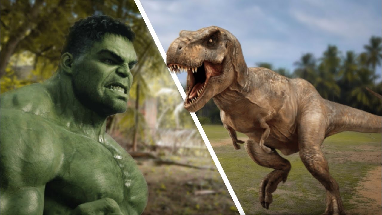 Hulk Vs T-rex! #Superheroes - YouTube