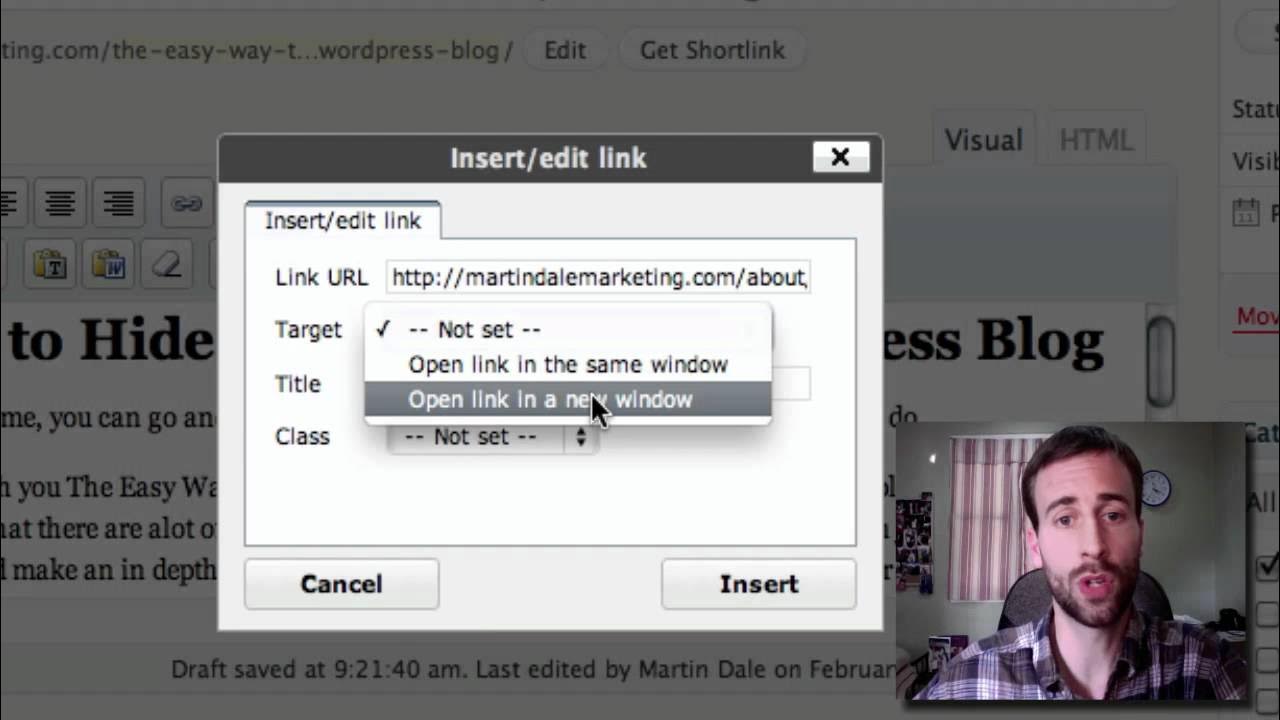 The Easy Way to Hide a Link In Your Wordpress Blog - YouTube