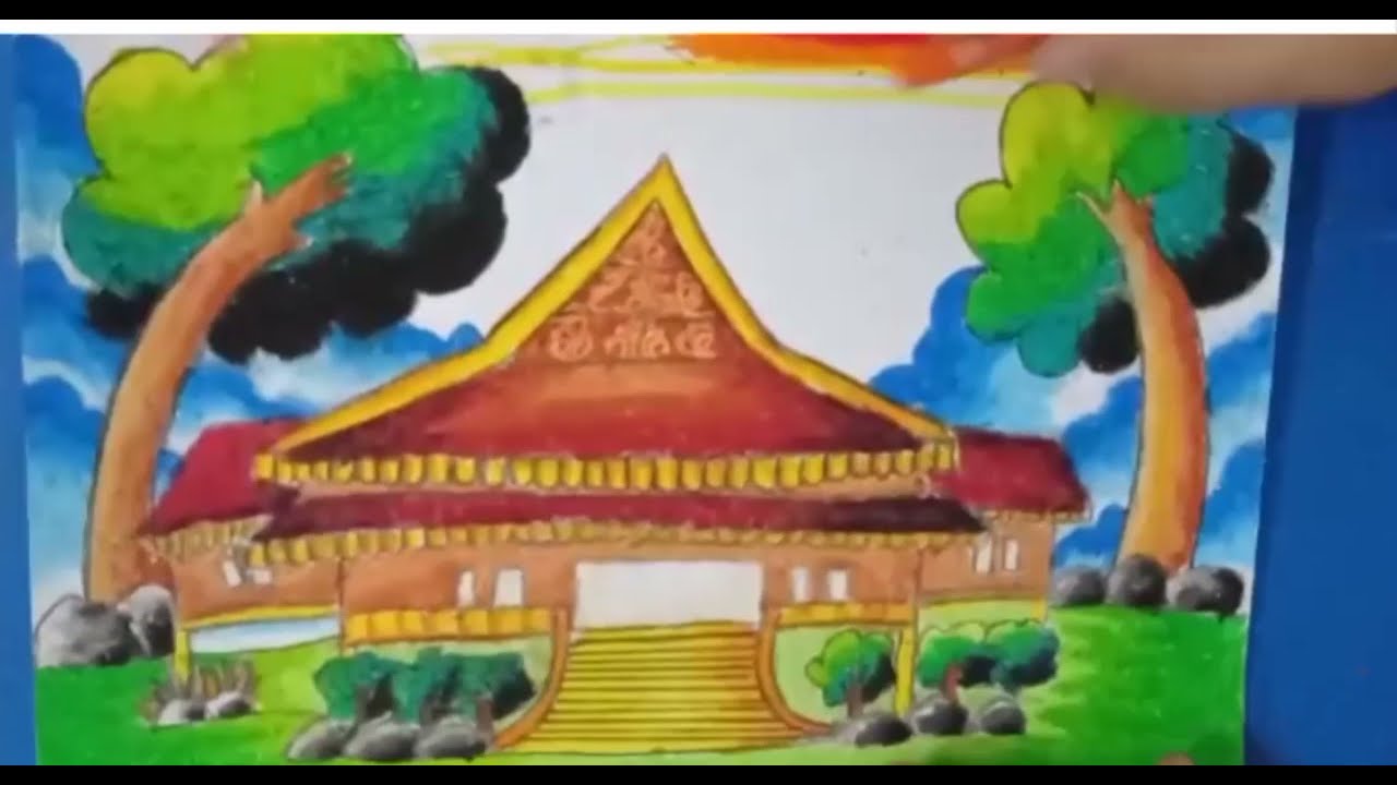 100 Foto Gambar Sketsa Rumah Adat Melayu Riau Yang Harus Kamu