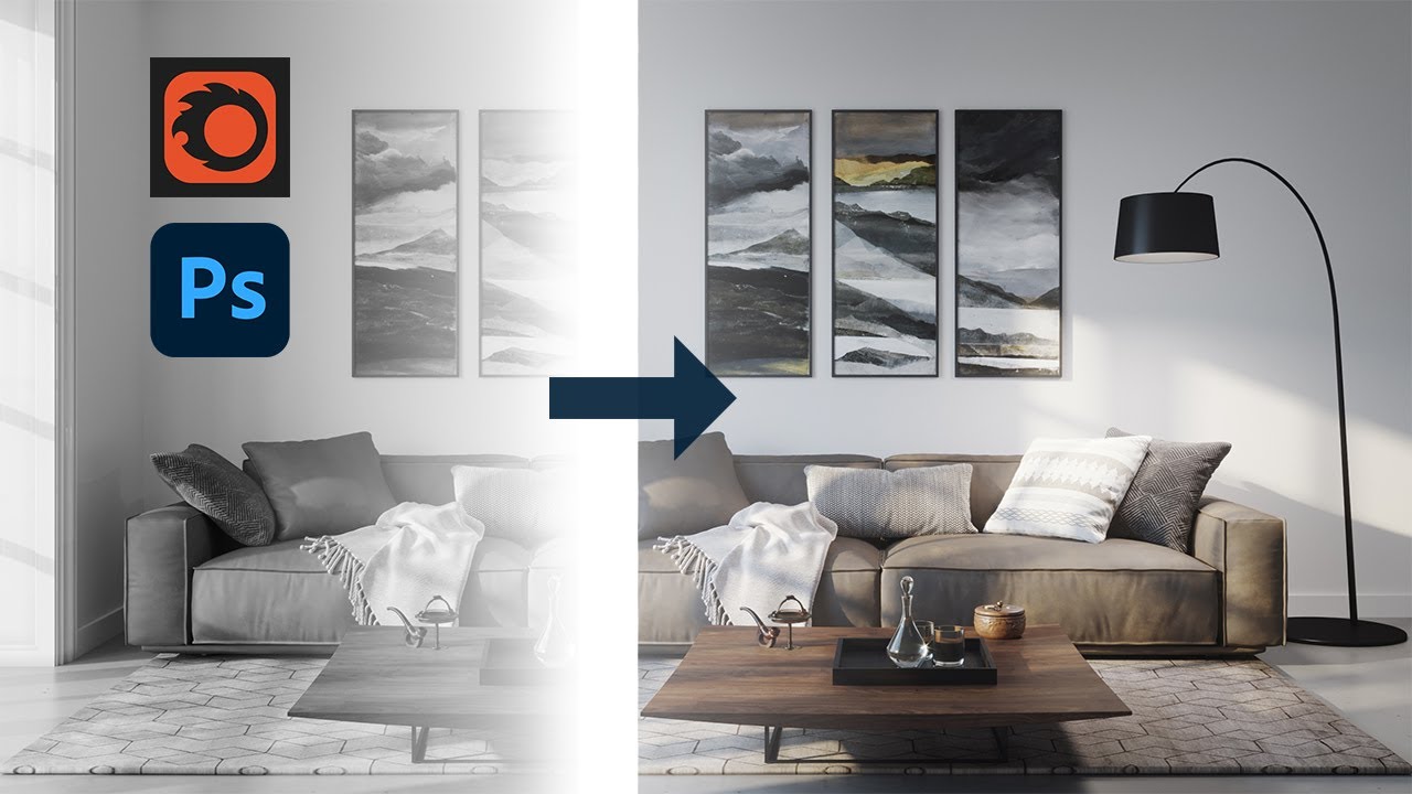 How to Edit your Render in Photoshop for BEGINNERS - YouTube