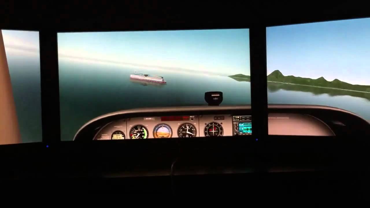 X-Plane 9 eyefinity 2 ati 6970s 3 screens Tahiti - YouTube