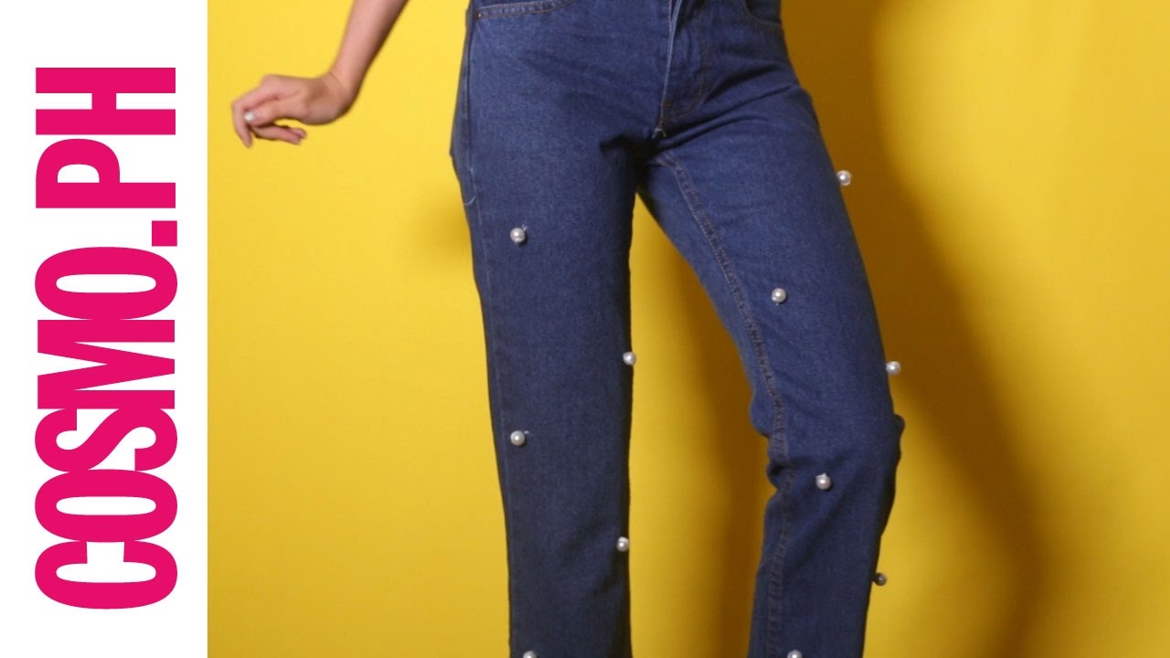 DIY Fashion: Pearl Embellished Jeans - YouTube