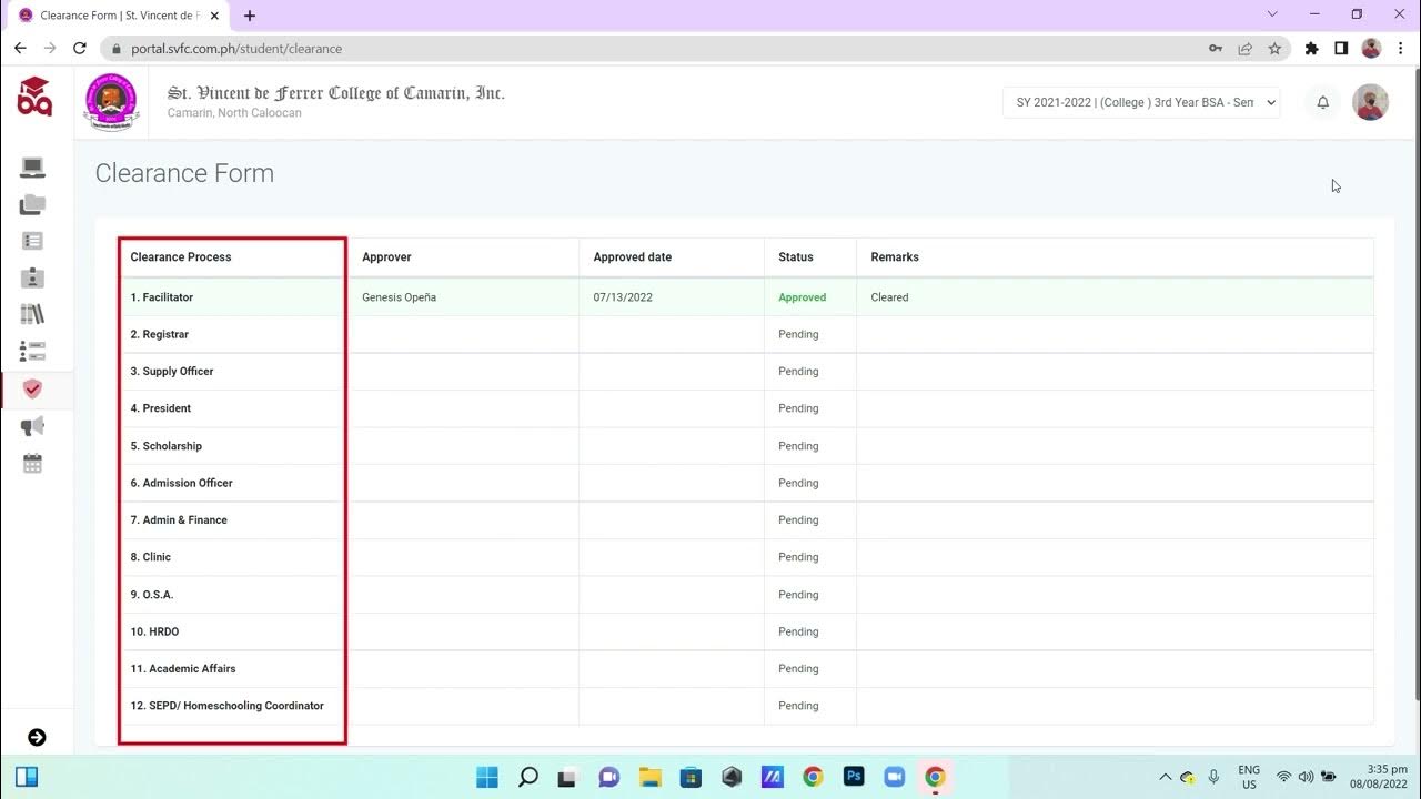 13 Students Clearance Form Menu - YouTube