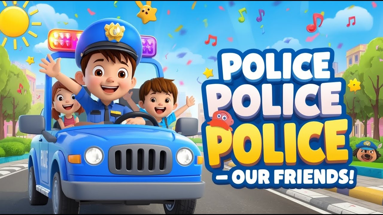 🚓 पुलिस पुलिस – हमारे दोस्त | Hindi Kids Song | Police Uncle Cartoon ...