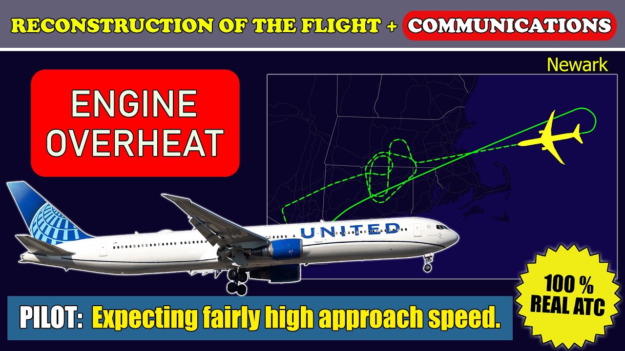 Engine overheat. High speed landing | United Boeing 767-400 | Newark ...