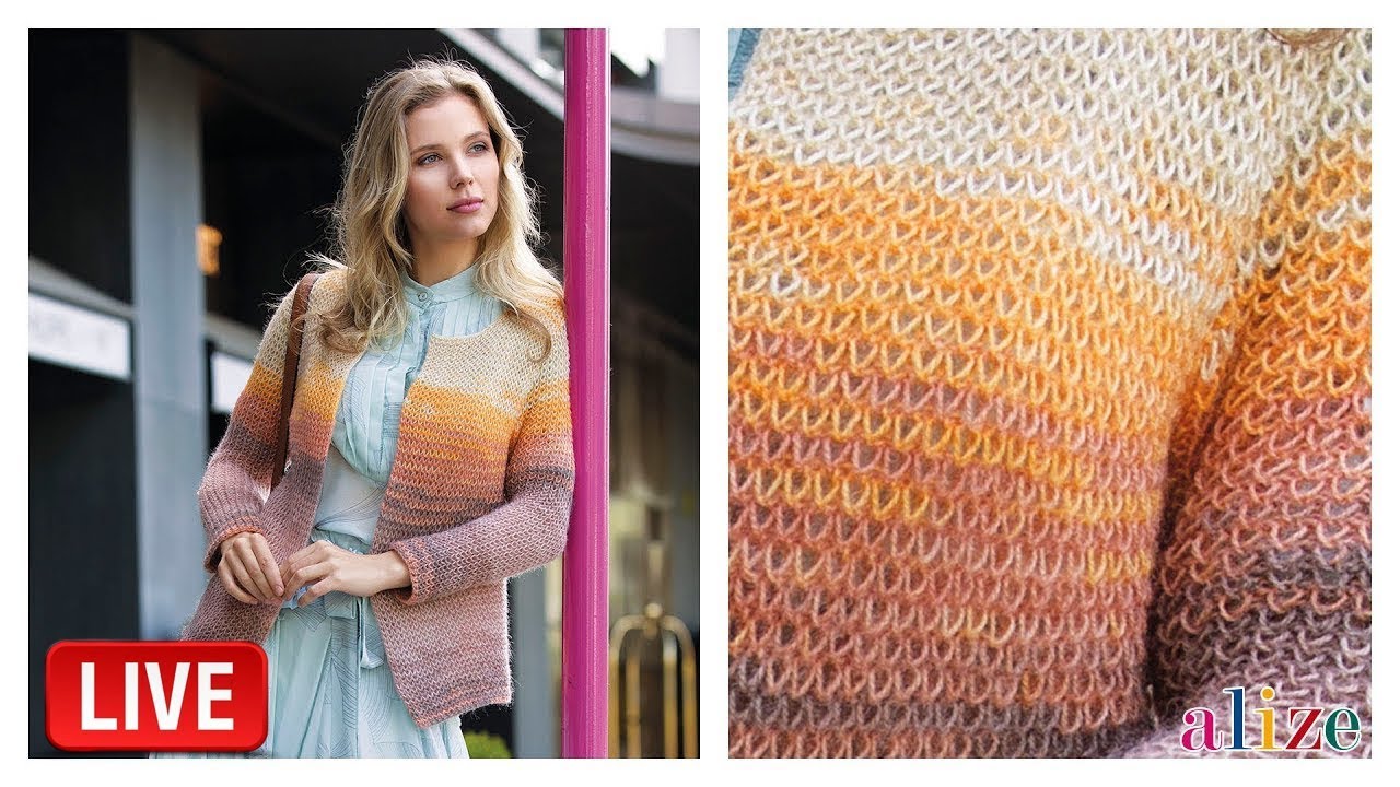 Alize Angora Gold Batik ile Zırh Örgü - Knit- Purl Armor Stitch - YouTube