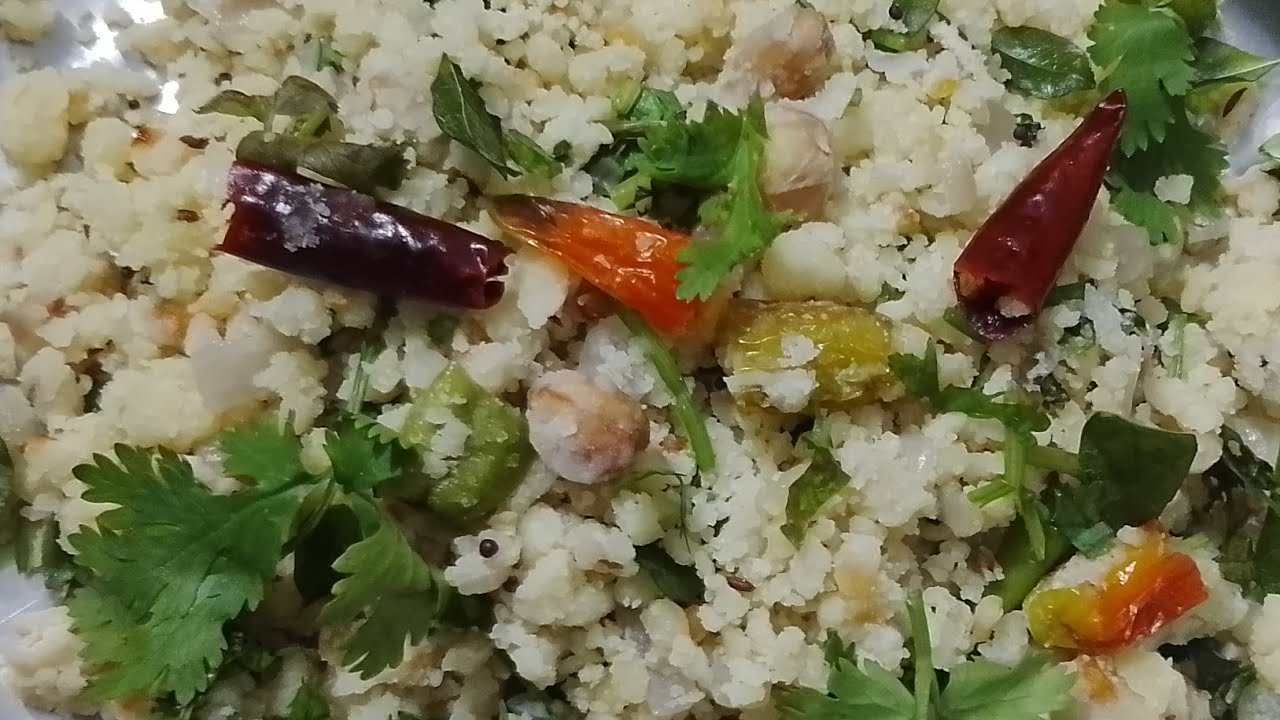 Dry upma upidi Pindi with rice flour breakfast recipe - YouTube