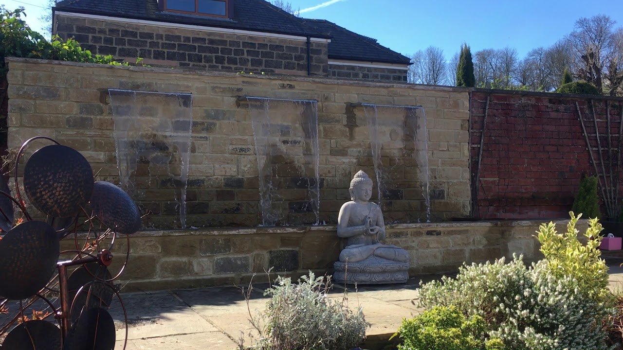 Triple Waterblade Water Feature 1 - YouTube