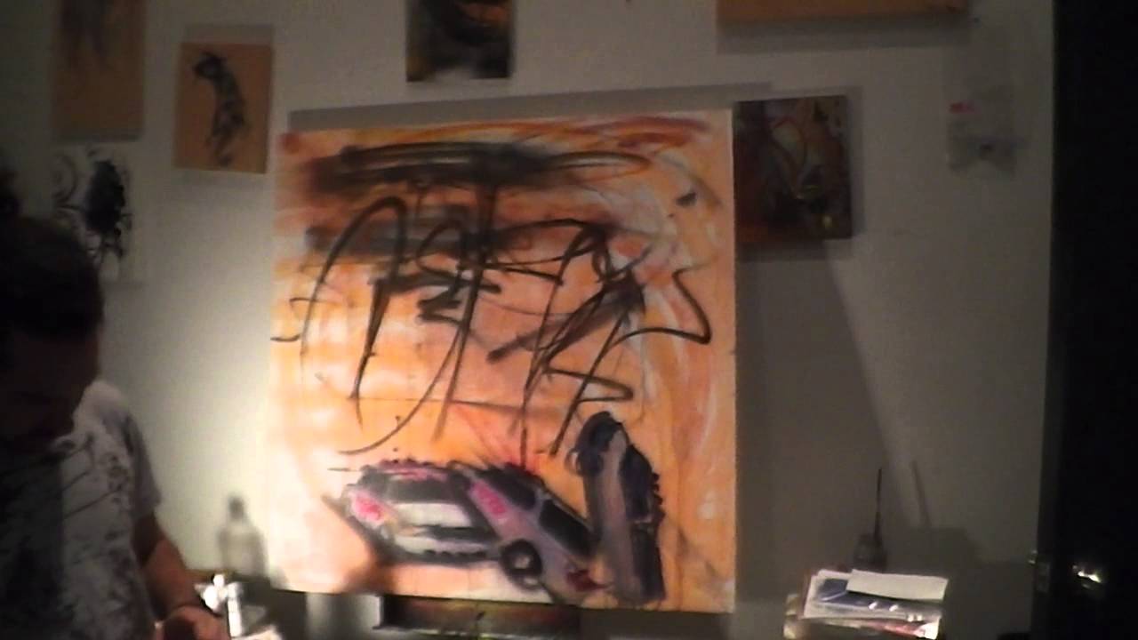 CERN ONE GRAFFITI MURAL CANVAS SCULPTURE STREET ARTIST FILMED BY CHRIS ...