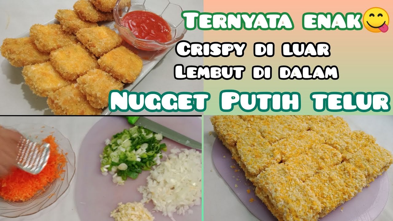 RESEP NUGGET PUTIH TELUR || CEMILAN ENAK DAN EKONOMIS || CRISPY DI LUAR ...